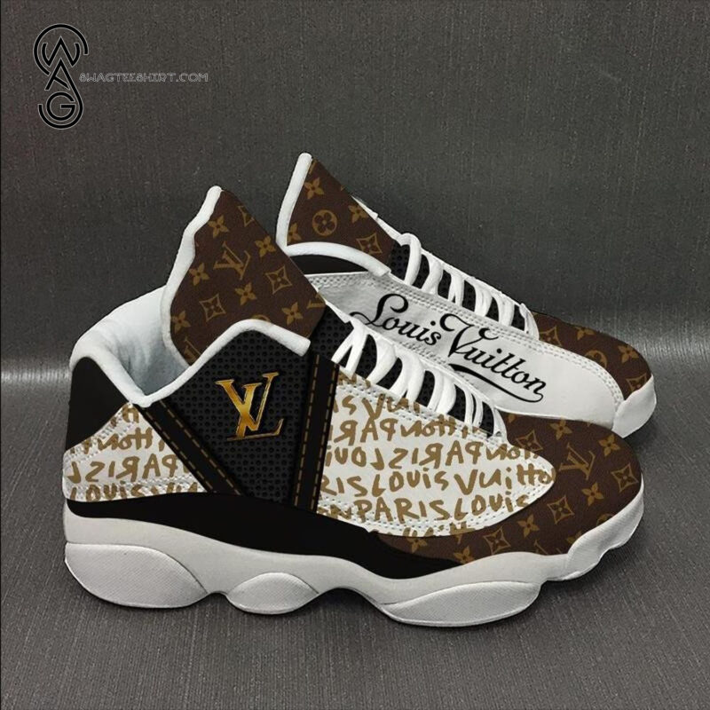 Louis Vuitton Gold Classic Monogram Fashion Air Jordan 13 Sneakers ...